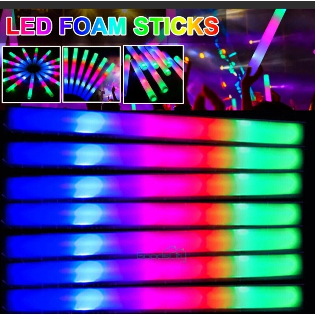 20Pcs Concert Foam Light Stick LED Glow Sticks Cheer Tube Glow In The ...
