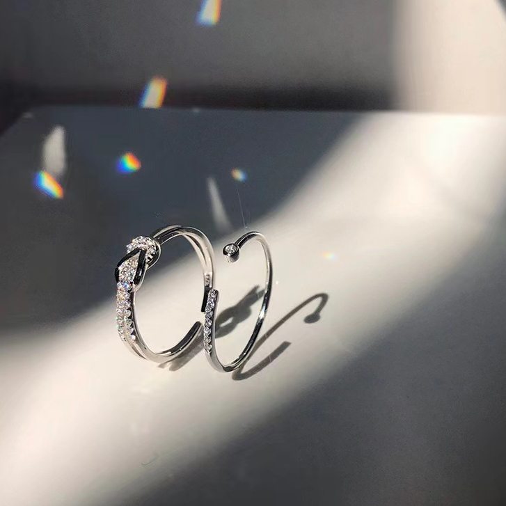 Knotted Open Ring Female Niche Design Index Finger Fashion Simple ...