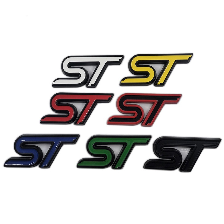 1 X New Color Metal ST Logo Car Auto Side Rear Decorative Emblem ...