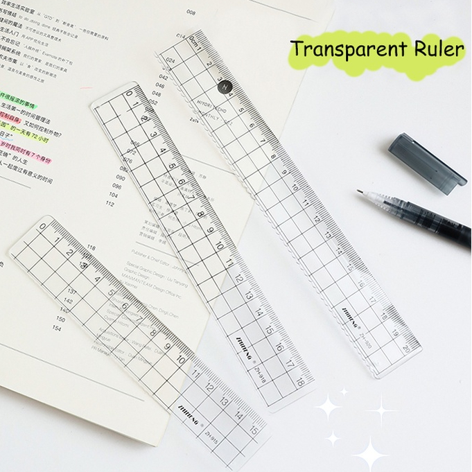Letit 15cm/18cm/20cm MUJI Style Straight Ruler Clear Sacle Plastic ...