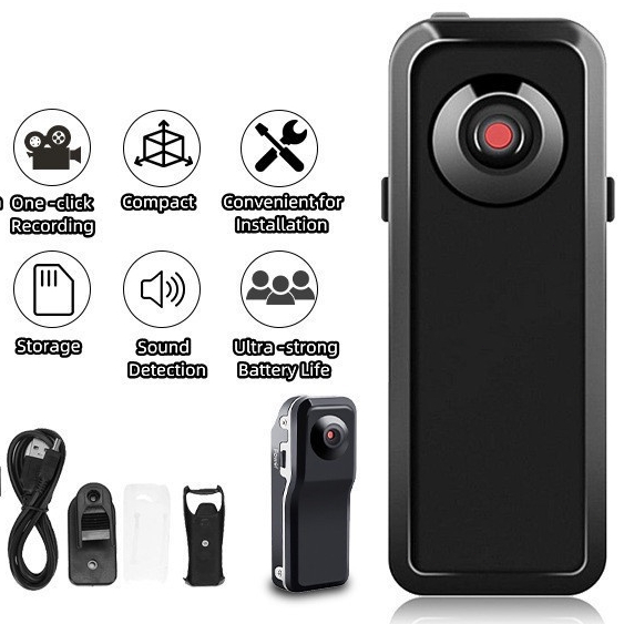 MD80 Mini Camera Audio Camcorder Sports Camera Motorcycle Helmet Police ...
