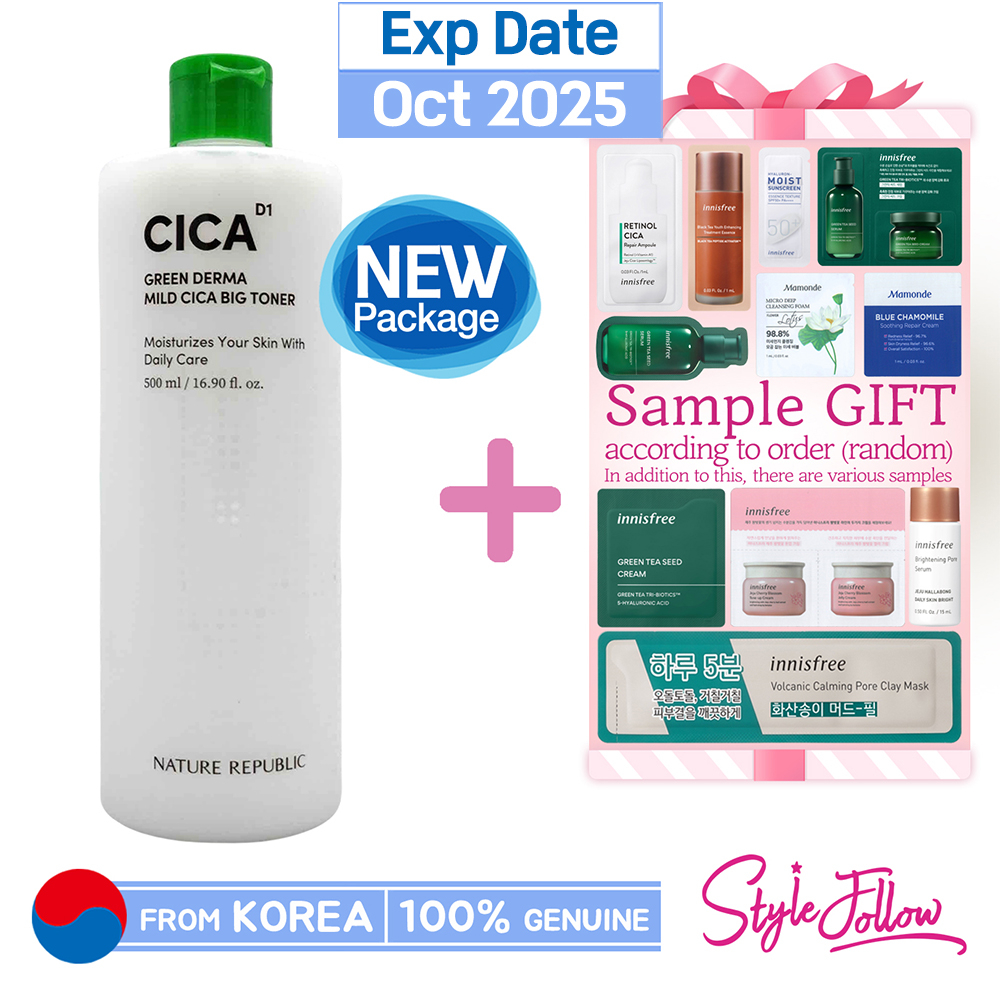 ️NEW Package ️[NATURE REPUBLIC] Green Derma Mild Cica Big Toner 500ml ...