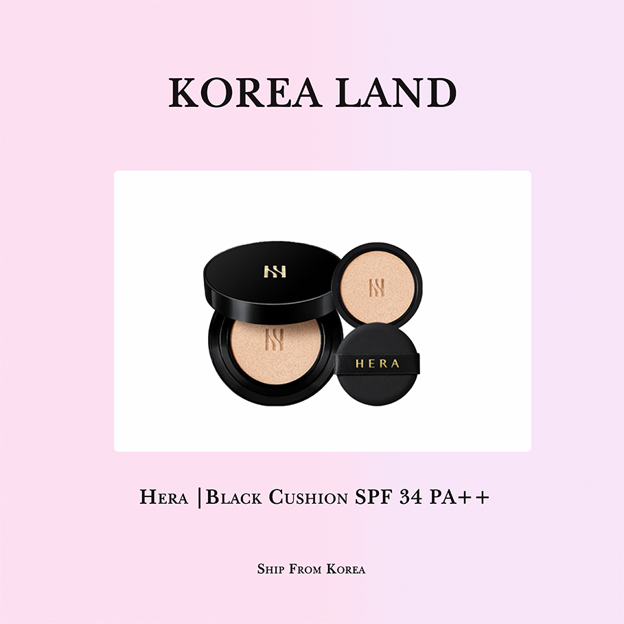Hera | Black Cushion SPF 34/PA++ (15g refill/ 15g Cushion/ Full set 15g+15g) | Shopee Malaysia