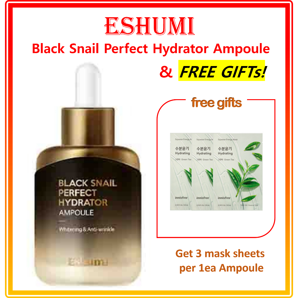 Eshumi Black Snail Perfect Hydrator Ampoule (Free gift★ innisfree ...