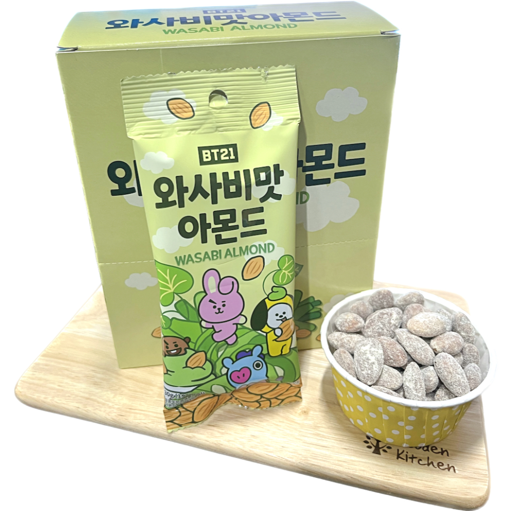 BT21 Honey butter Almond, Wasabi Almond, Baked Corn Almond, Honey ...