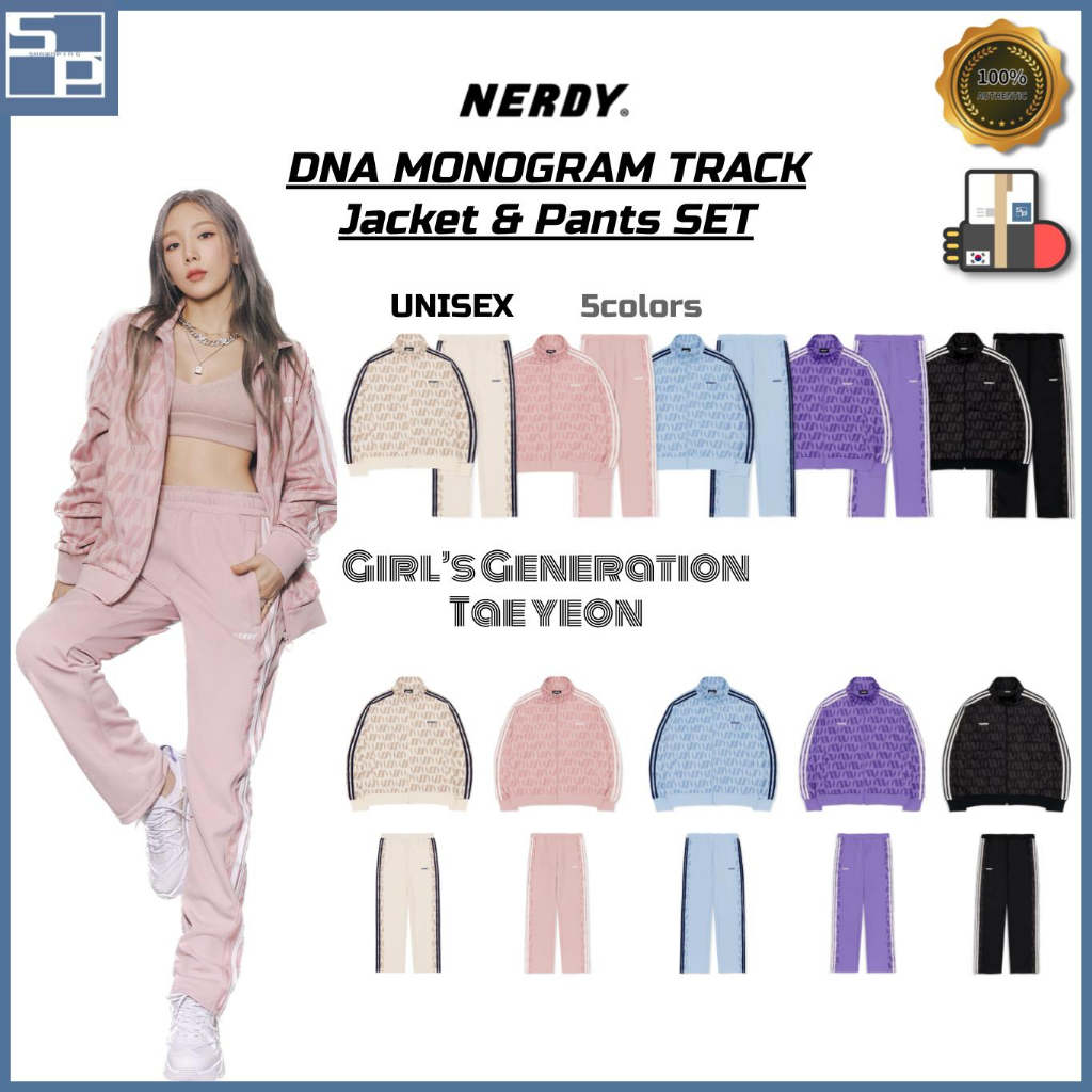 [NERDY] DNA MONOGRAM TRACK Jacket & Pants SET UNISEX 5 colors / Girl's ...