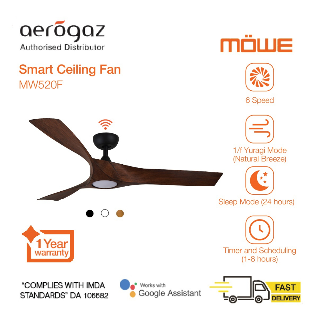 Aerogaz/Mowe 52" smart Ceiling Fan MW 520F(Designer Model) | Shopee ...
