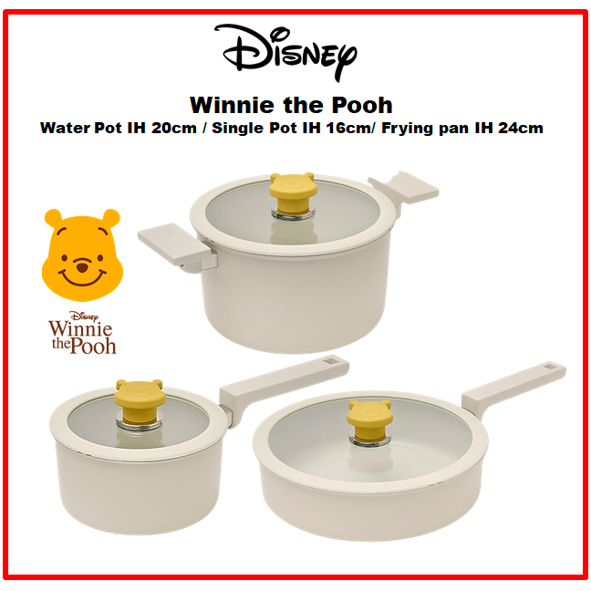 [Disney] Winnie the Pooh Water Pot IH 20cm / Single Pot IH 16cm/ Frying pan IH 24cm | Shopee ...