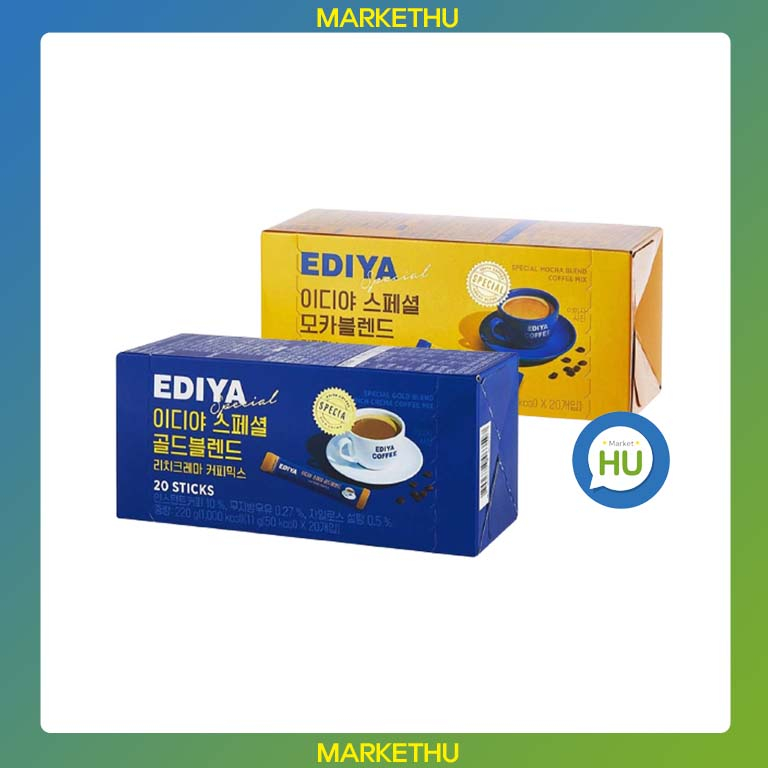 [EDIYA] Gold, Mocha blend coffee mix 11g X 20T (box or no box) | Shopee ...