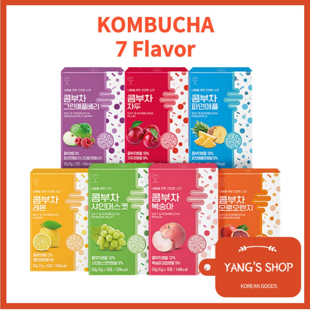 [DAY &] Korean Kombucha Probiotics Tea 7 Flavors 10/30 Sticks / Plum ...