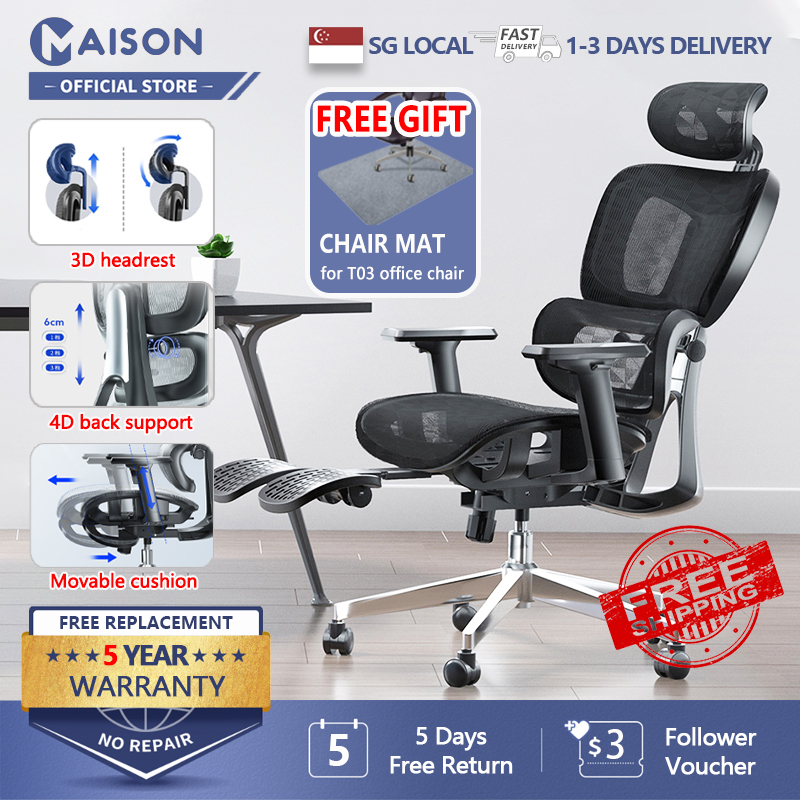 Beac Office MAISON Beac Removable Ergonomic cushion Computer Desk back Breathable Mesh Chair ...