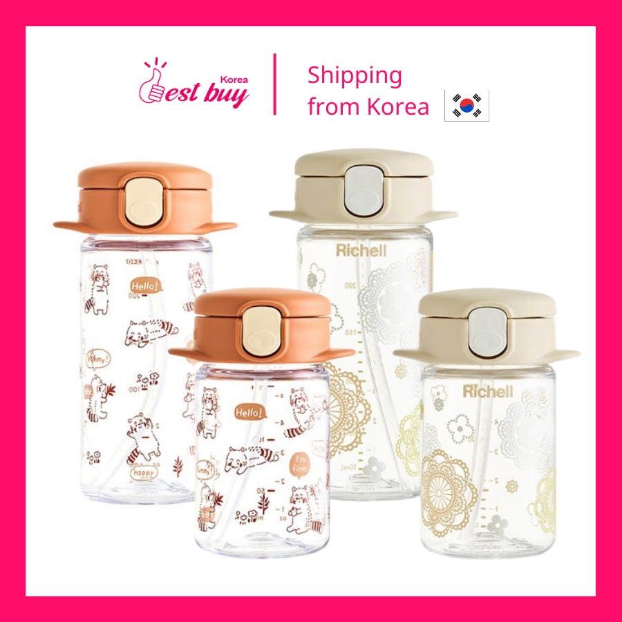 Richell AQ Slim Straw Bottle Mug R 240ml | Shopee Malaysia