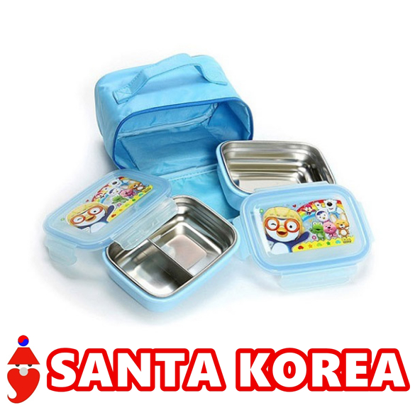 Pororo ☆ Pororo Double Lock Stainless Steel Lunch box Food storage with ...