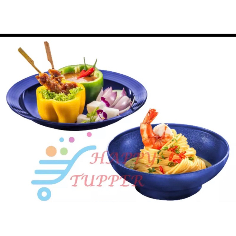 Tupperware Royale Blue Bowls / Plates / Mugs (Microvable) | Shopee Malaysia