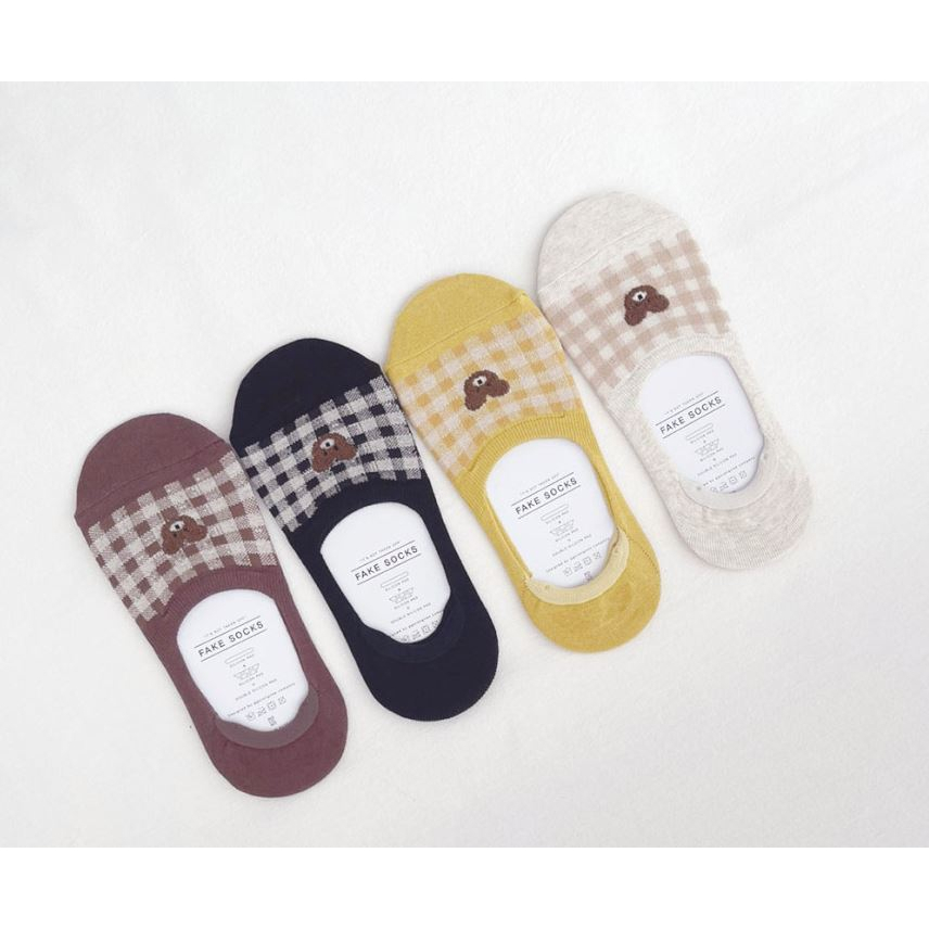 [Anais Shop] Korean Women Cotton Foot Cover Fake socks Invisible Socks ...