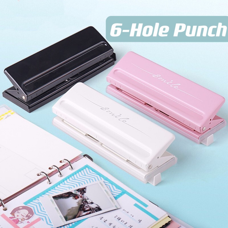 Adjustable 6-Hole Desktop Punch Puncher for A5 A6 A7 B5 Dairy Planner ...