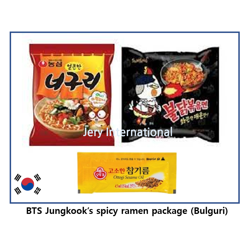 BTS Jungkook's "Bulguri" spicy ramen pakage + recipe | Shopee Malaysia