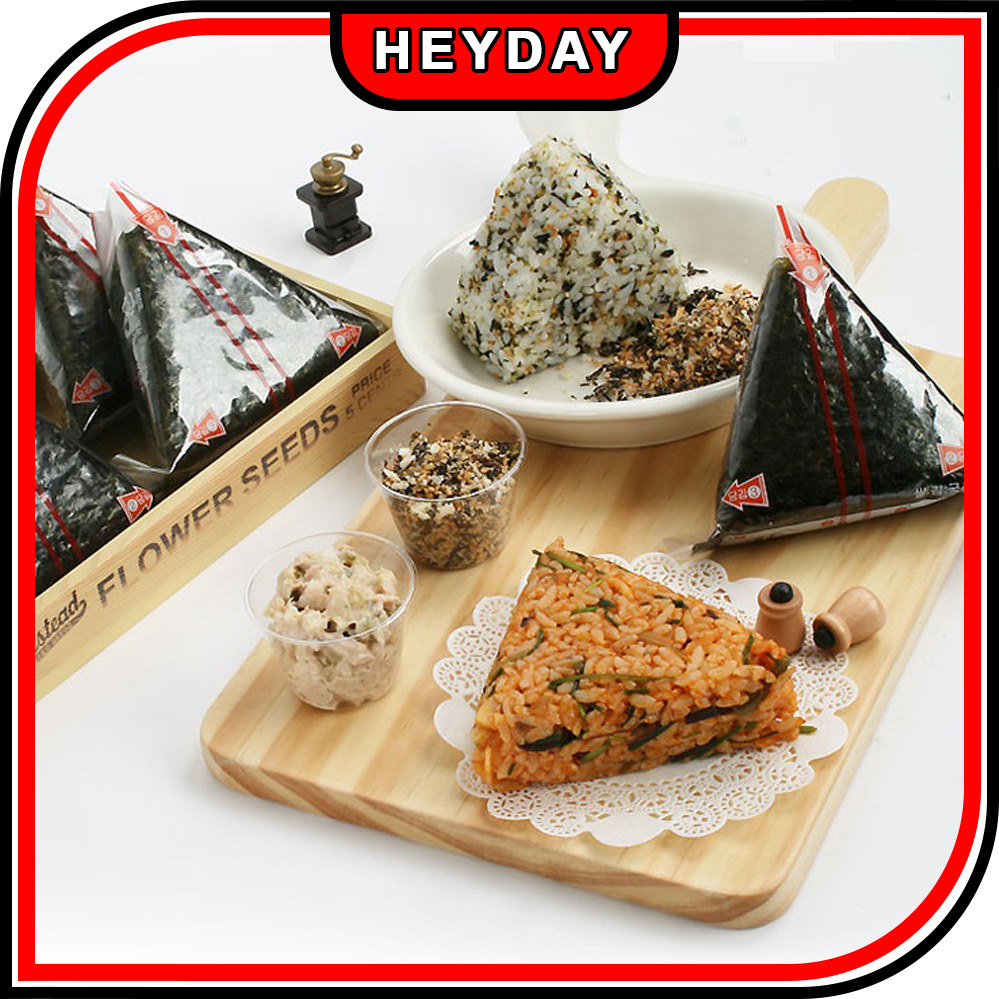 Triangle Seaweed Kimbab Set/Dried Laver/Roasted Seaweed/Triangular rice/Lunch box Picnic/Korean ...
