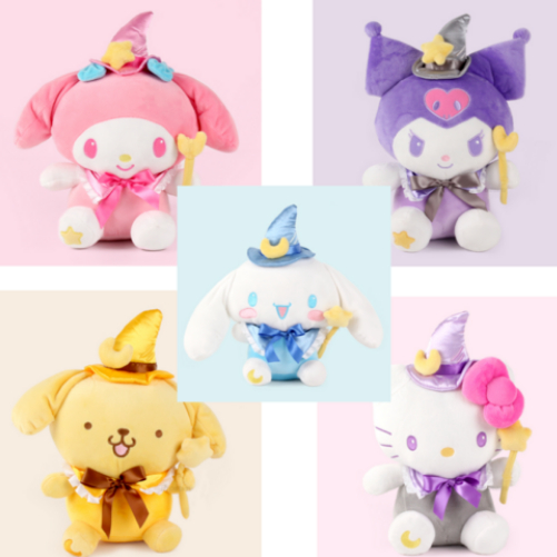 Sanrio Authentic 25cm Wizard Kuromi Cinnamoroll PompomPurin Hello Kitty My Melody Stuffed Plush ...