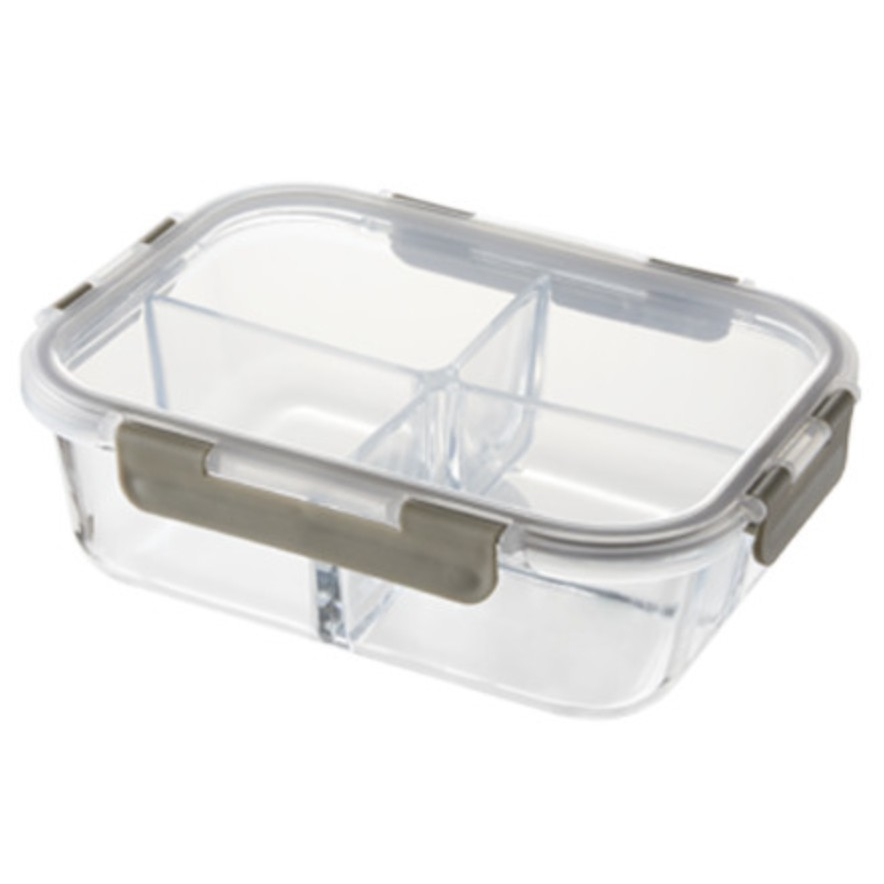 LocknLock Glass Food Container 4 pockets Rectangular 1520ml Transparent ...