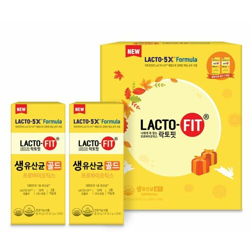 LACTO-FIX Probiotics Gold 30 Sticks Double SET (Lacto-5X Formula) (2 ...
