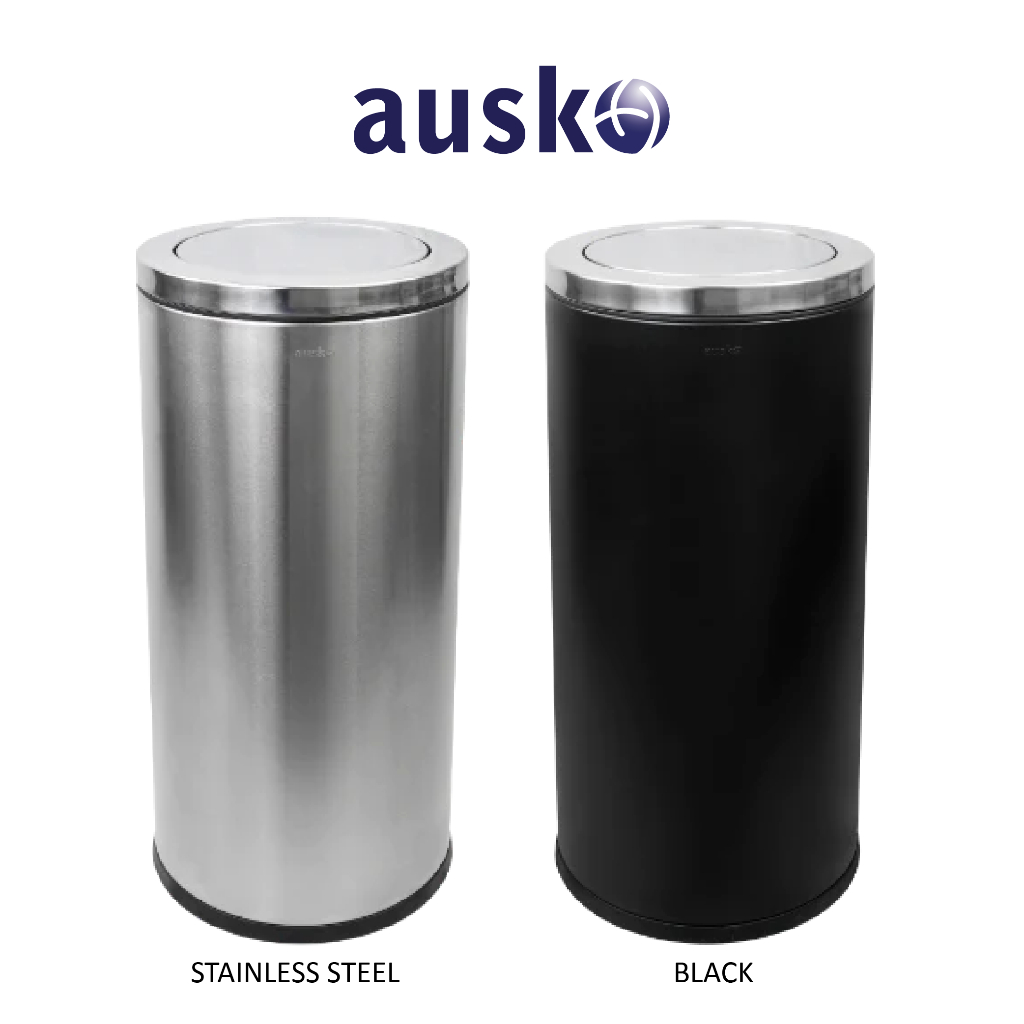 STP1 Dustbin | 65L | Silver, Black | Lobby Bin | Open Top Bin | Garbage ...