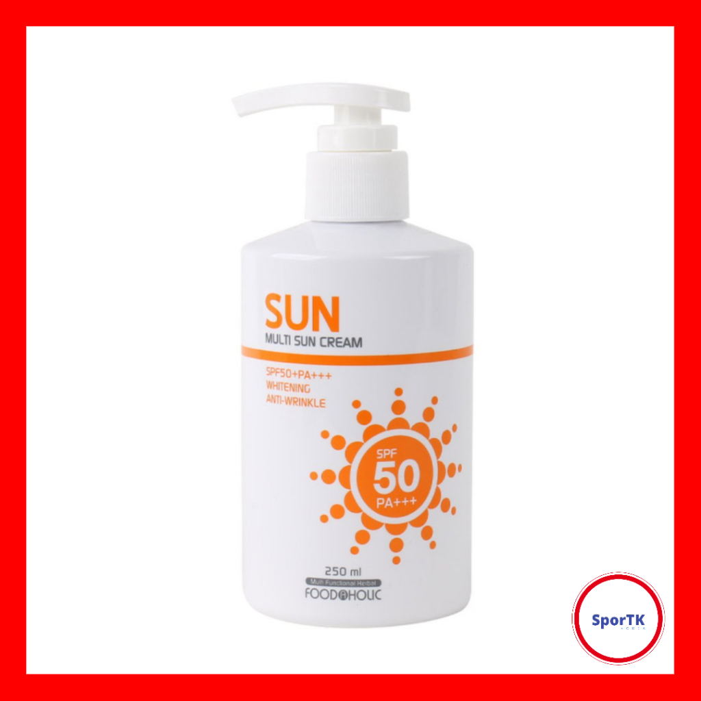 Foodaholic Multi Sun Cream 250ml SPF50+ / Pump Type Sunscreen | Shopee ...