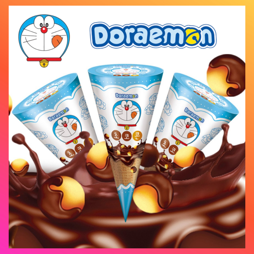 [Doraemon] Chocolate Filled Ice cream Waffle Chocolate Waffle Chocolate ...