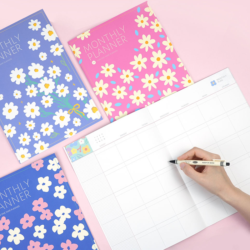 [LAST STOCK] Flowery A4 Large&Light Undated Monthly Planner Diary Soft ...