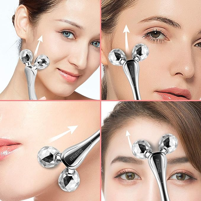 3D Face Lifting Rollers - 360 Degree Rotating Face Massager for Skin ...
