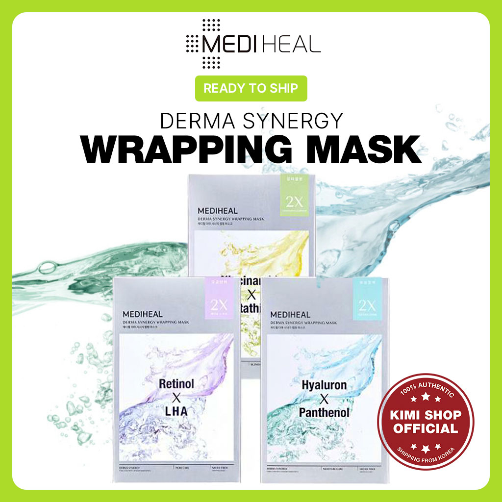 [ NEW / MEDIHEAL ] Derma Synergy Wrapping Mask Pack 4 Sheets / Moisture ...