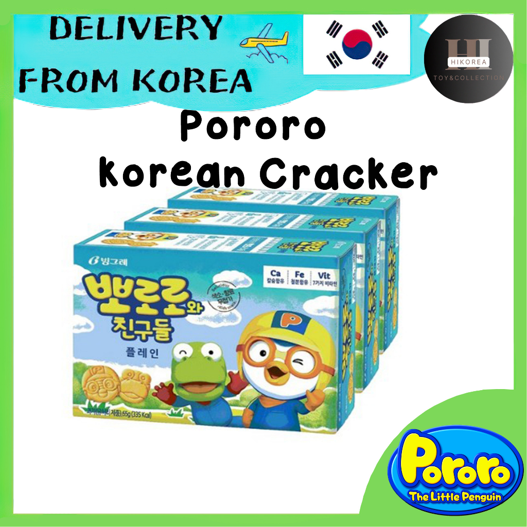Pororo Korean Cracker 3pcs Cracker Snack Biscuit cookies wafers Snek ...