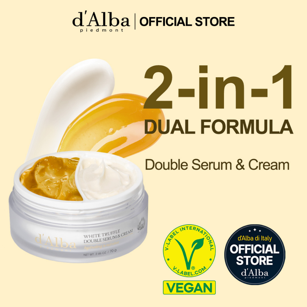 [Official] d'Alba_Store Italian White Truffle Double Serum & Cream 70g, customizable 2-in-1 ...