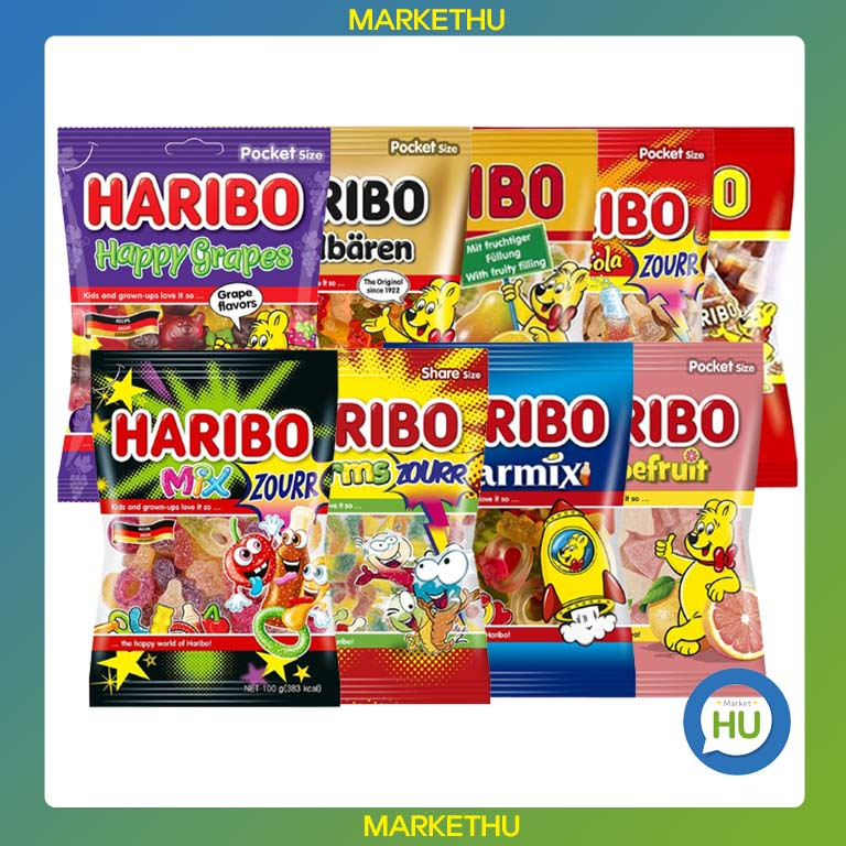 [HARIBO]jelly 80g, 100g 9 series. Gold baren, Grapefruit, Happycola ...
