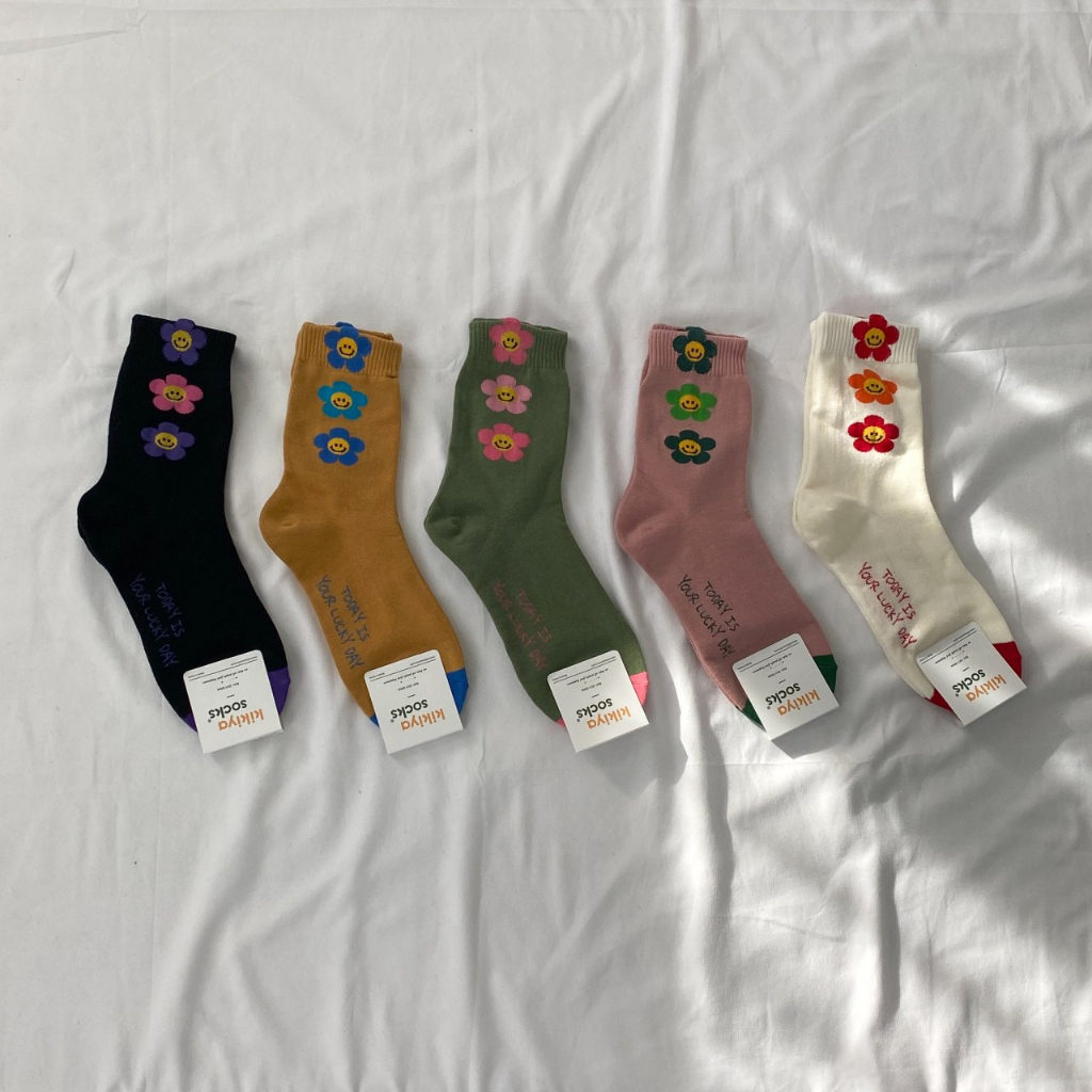 [Anais Shop] Korean Women Cotton Crew Socks Colorful Socks Korean ...