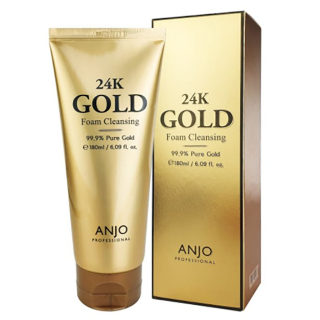 Anjo Professional 24K Gold Foam Cleansing 180ml, 100ml - Luxurious Skin Purification and ...