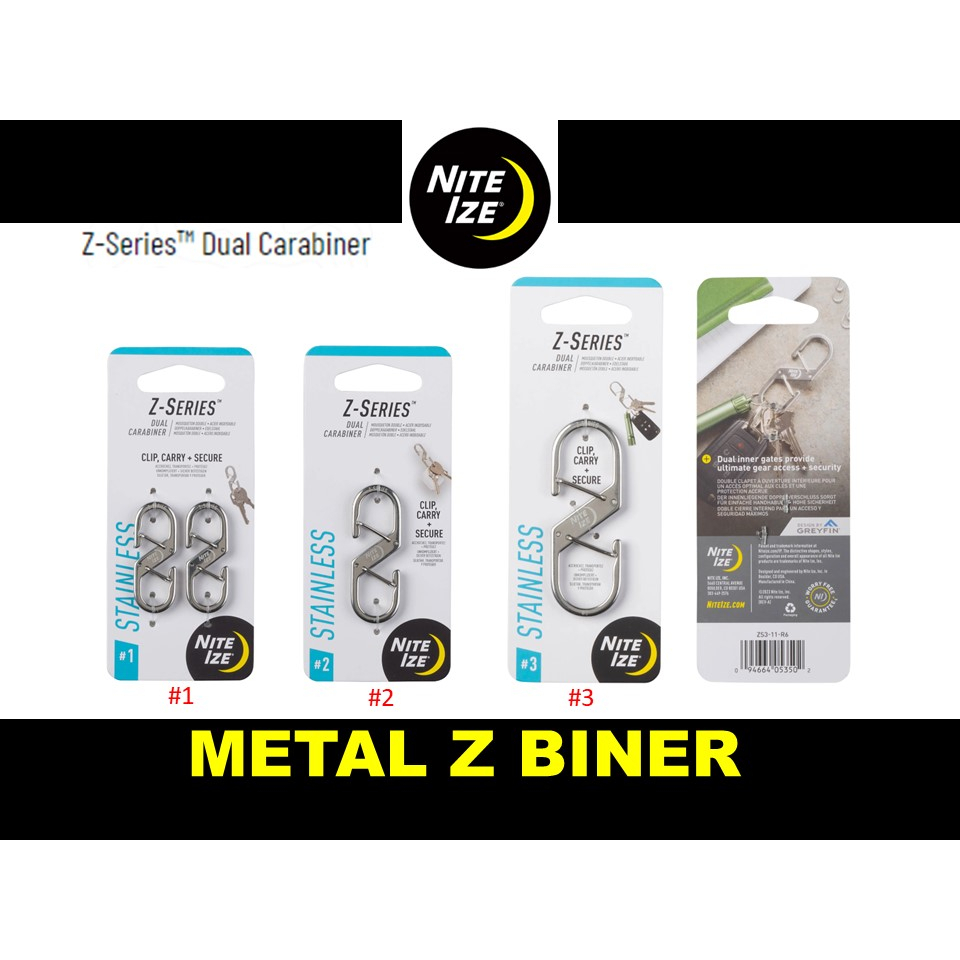 SECURITY Nite Ize NiteIze Hook METAL Z BINER Z Series Dual Carabiner - Assorted Sizes | Shopee ...