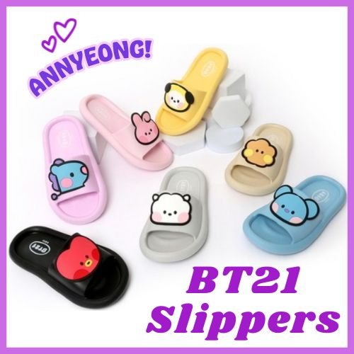 BT21 BTS Slipper Line Friends Official Mini 7 Characters K-pop Slippers ...