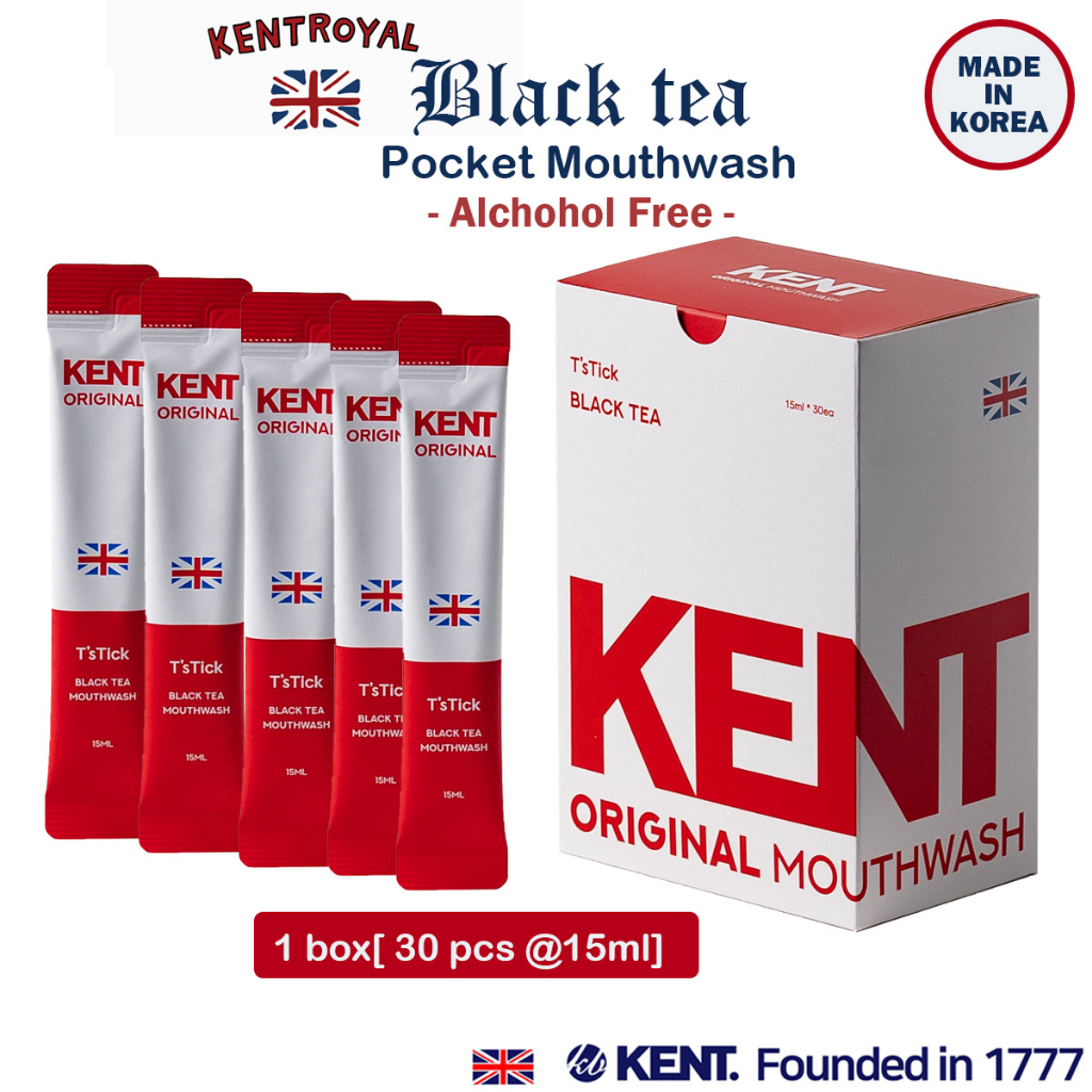 [KENT ORIGINAL] Black Tea Mouthwash 15ml (1 box 30 pcs) No Alcohol Non ...