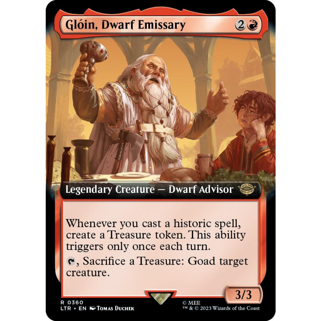 LTR_360 GLOIN, DWARF EMISSARY (EXTENDED ART) MTG: Magic the Gathering ...