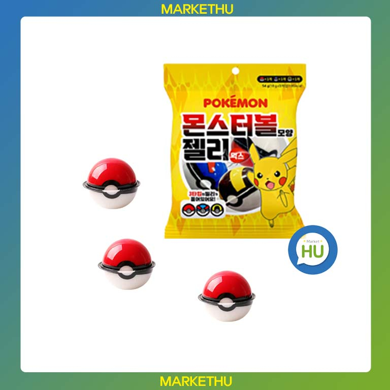 [Pokemon] Monster Ball Shaped Jelly 1P, 3 Type Jelly Mix(1Pack=3ea ...