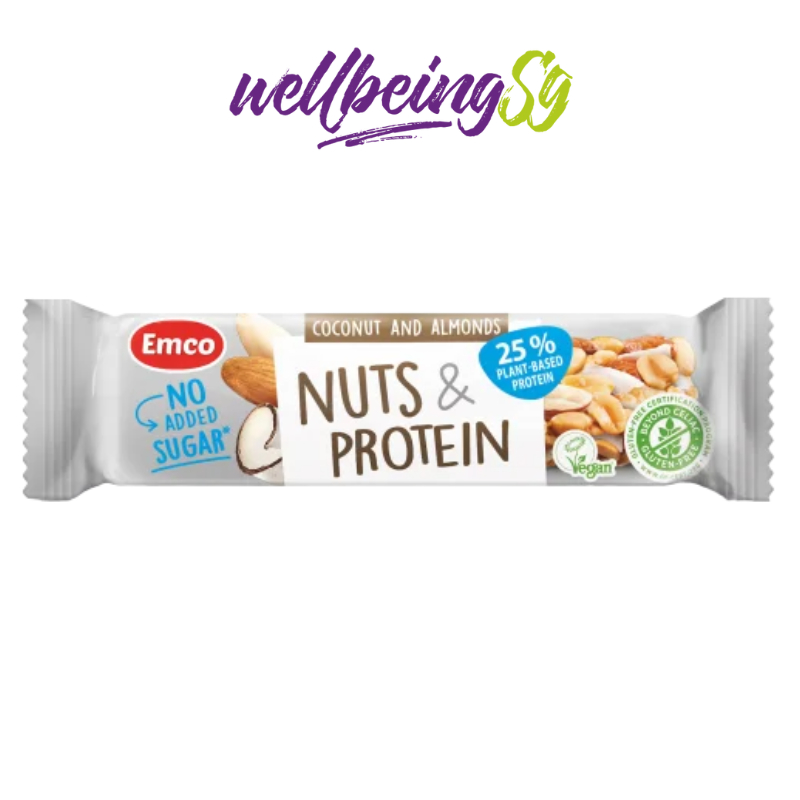 Emco Nuts & Protein Bar Coconut & Almond Sugar Free 35g Halal (EXP:8/8/2024) | Shopee Malaysia