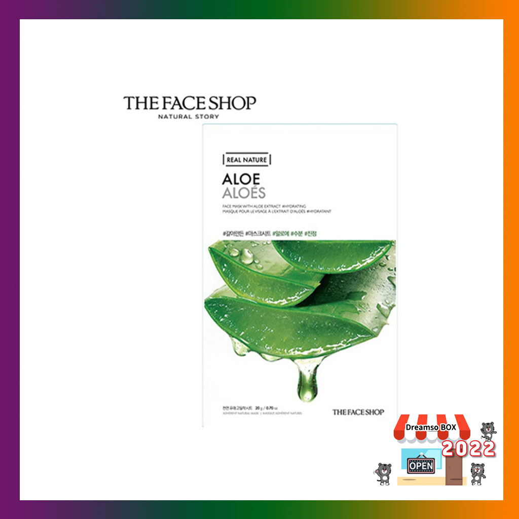 The Face Shop Real Natural Aloe Mask Sheet / Korean Beauty | Shopee ...