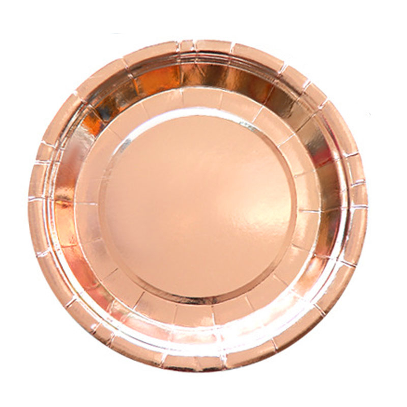 (SG SELLER) 7" Rose Gold Foil Paper Plates (10pc) - Party Stuff, Cake ...