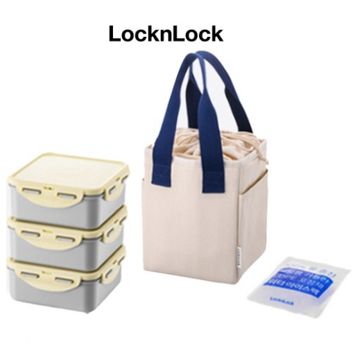 [Locknlock] Daily Cotton Lunch Box with Ice Pack and Lunch Bag Set ...