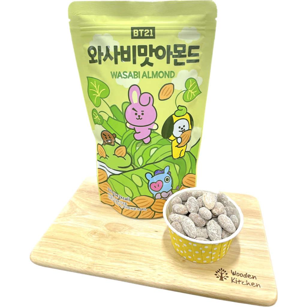 BT21 Honey butter Almond, Wasabi Almond, Baked Corn Almond, Honey ...