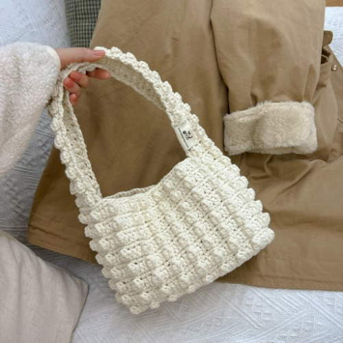 DIY KIT Yarn Popcorn Hobo Bag Package by Mongchi knitting crochet Kona ...