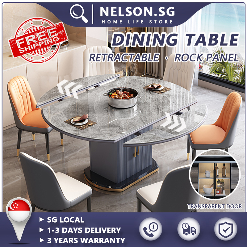 R2 Extendable NELSON Foldable R2 Sintered Stone Top Dining Set Folding ...