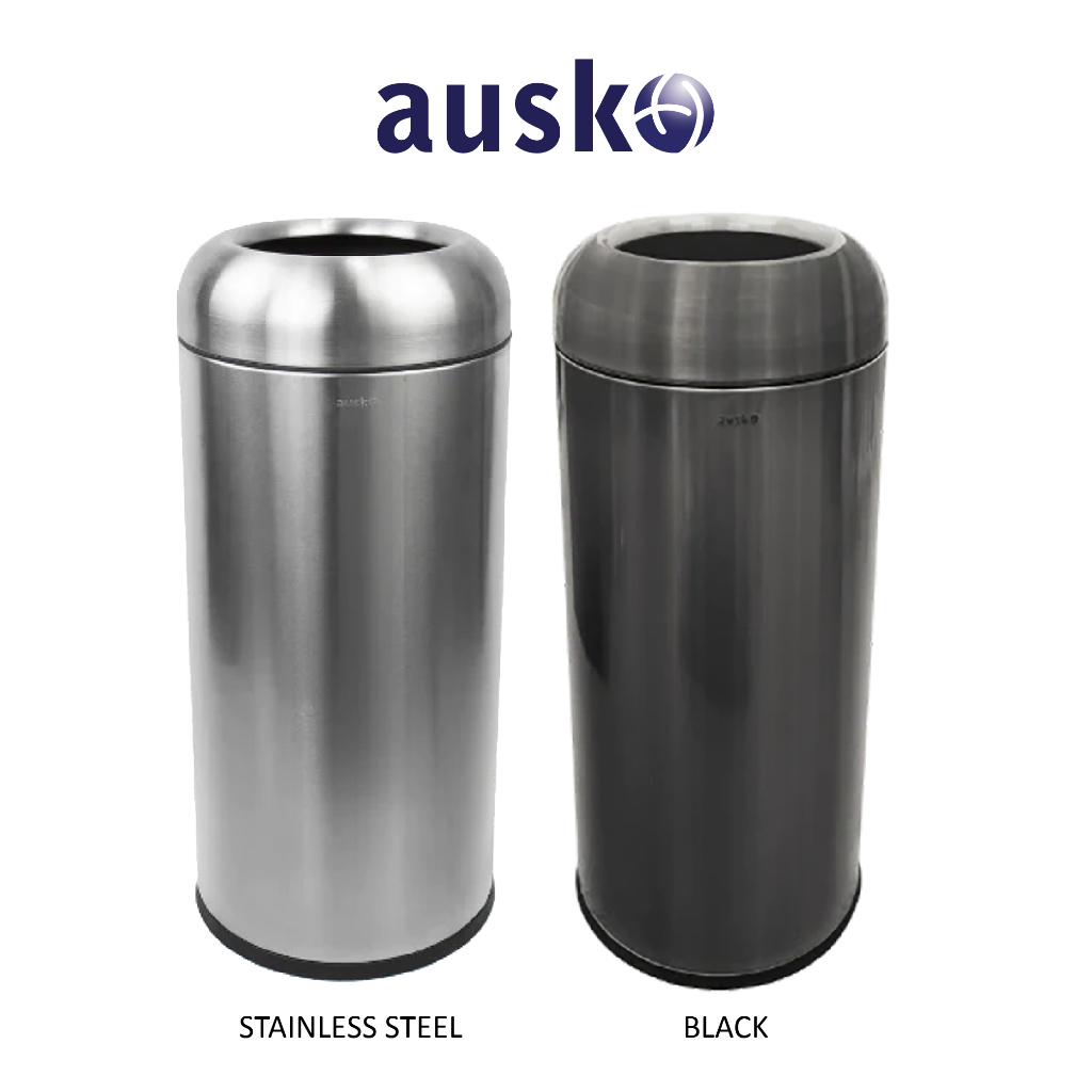 OTP1 Lobby Bin | Dustbin| 65L | Silver, Black | Open Top Bin | Garbage ...