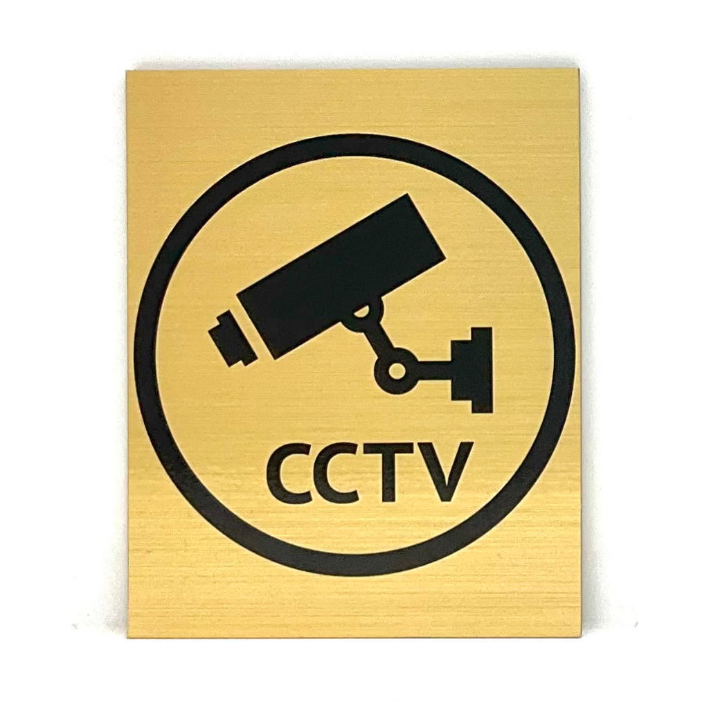 CCTV SIGN/SIGNAGE | GOLD HAIRLINE | SURVEILLANCE SIGN, SECURITY SIGN ...